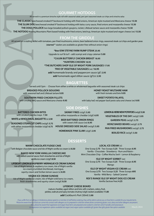 Main Menu — The LIFEBOAT - East Cowes