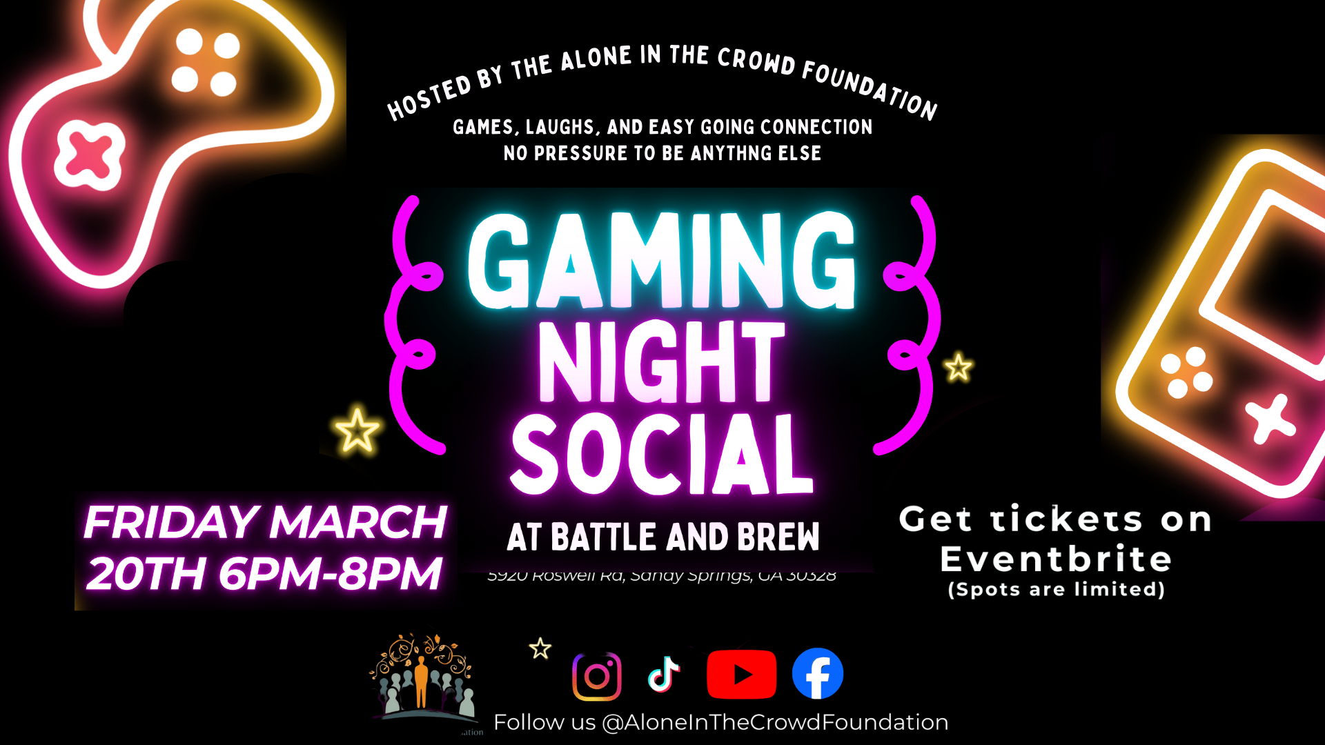 🎮 Gaming Night Social by Alone in The Crowd Foundation 🎮 — Video Game ...