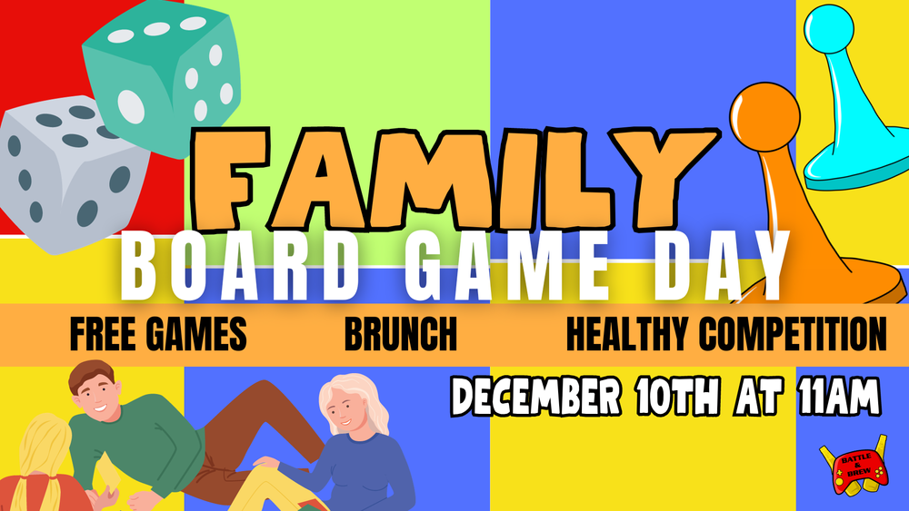 Family Board Game Day Brunch Event — Video Game Restaurant and Fun ...