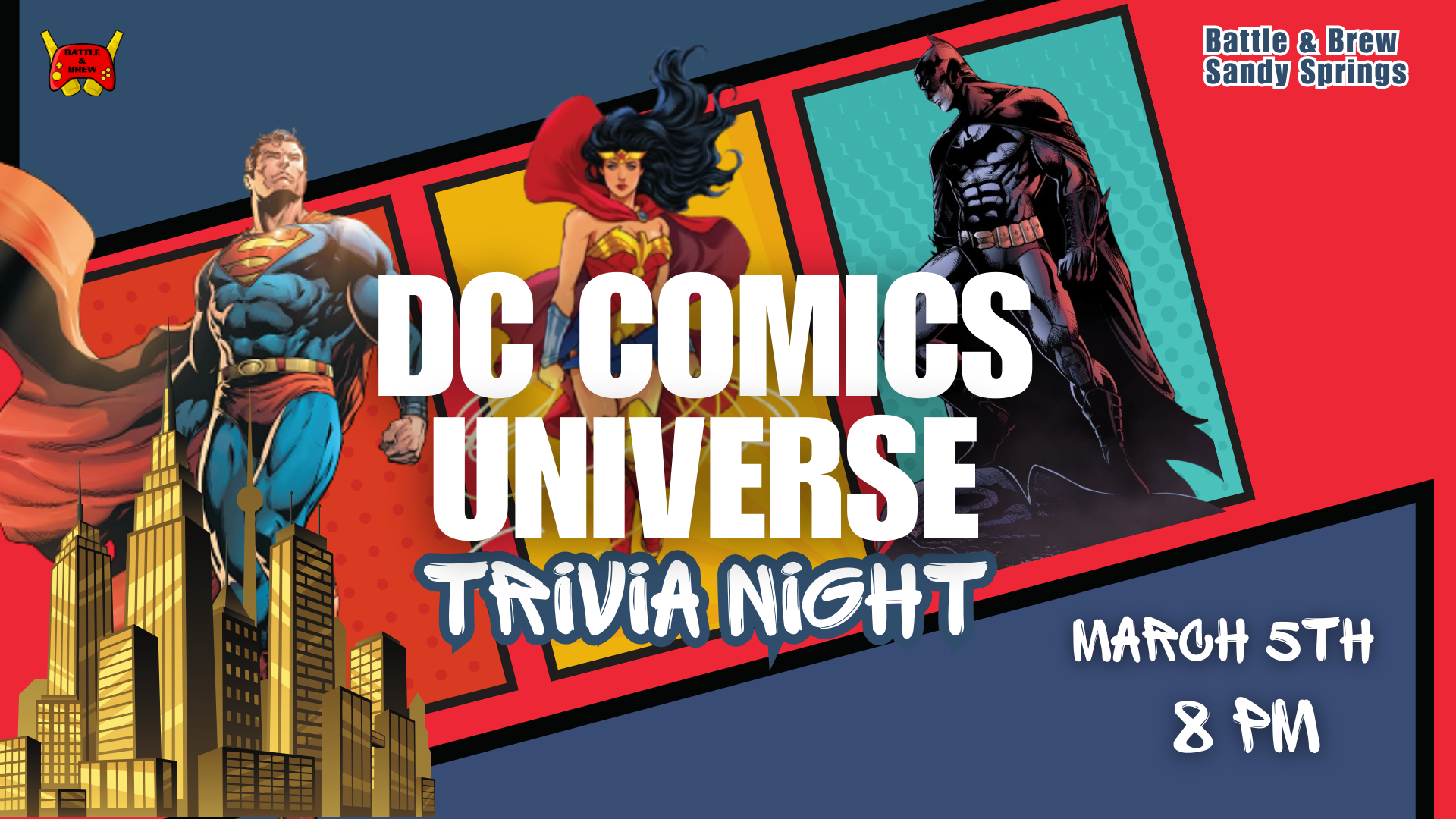 DC Comics Universe Trivia Night — Video Game Restaurant and Fun! | Video and Board Gaming Venue ...