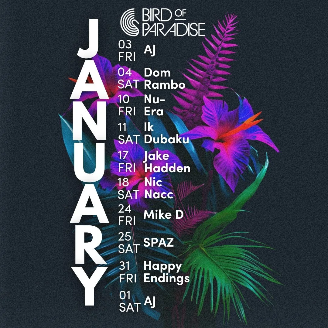 DJ Schedule — Bird of Paradise