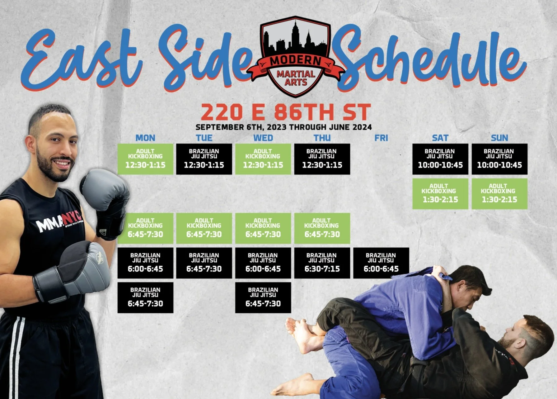 MMA Upper East Side Class Schedule — Modern Martial Arts NYC