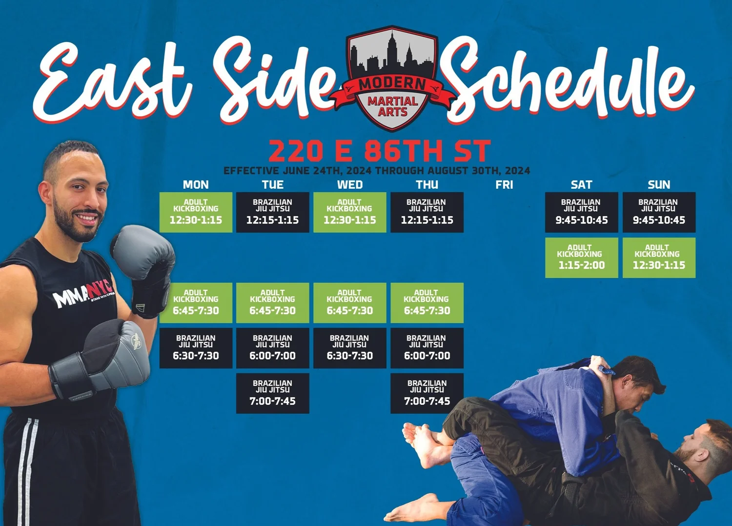 MMA Upper East Side Class Schedule — Modern Martial Arts NYC