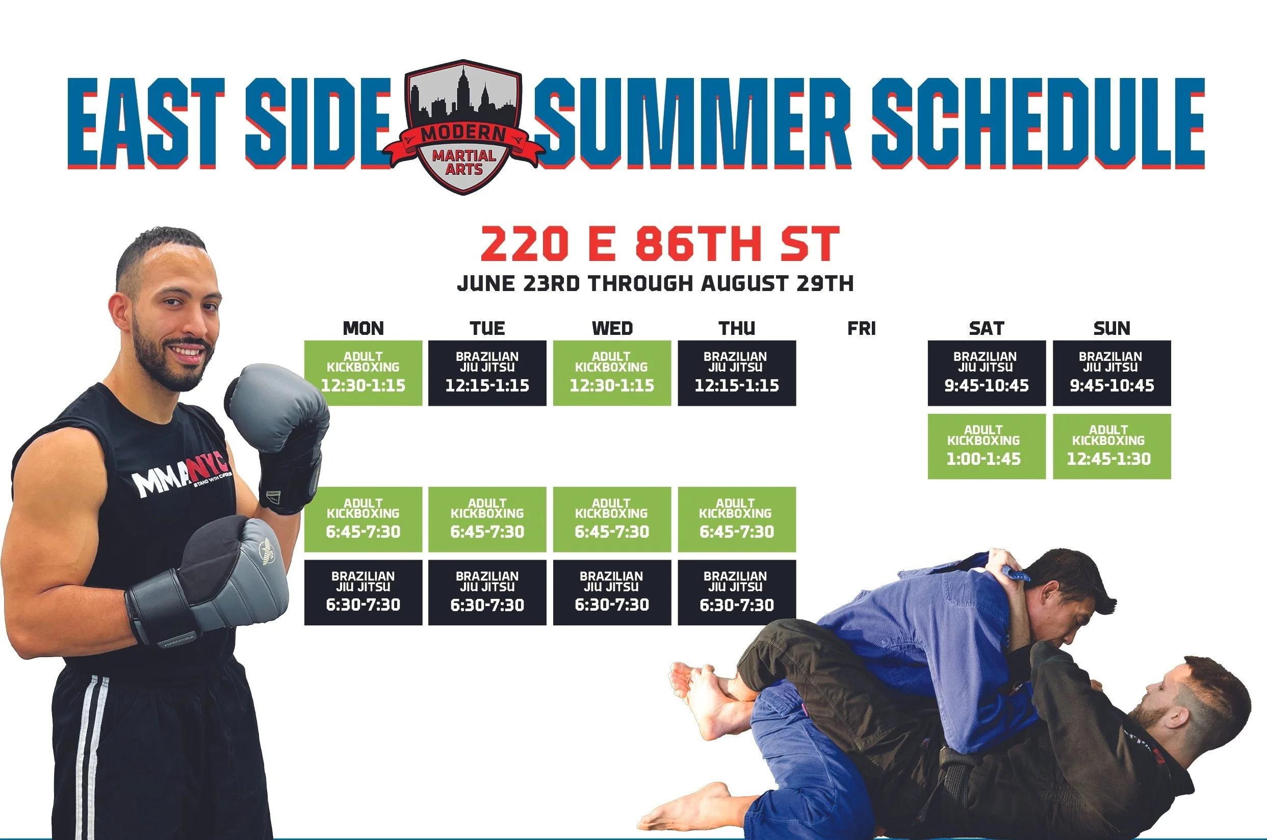 MMA Upper East Side Class Schedule — Modern Martial Arts NYC