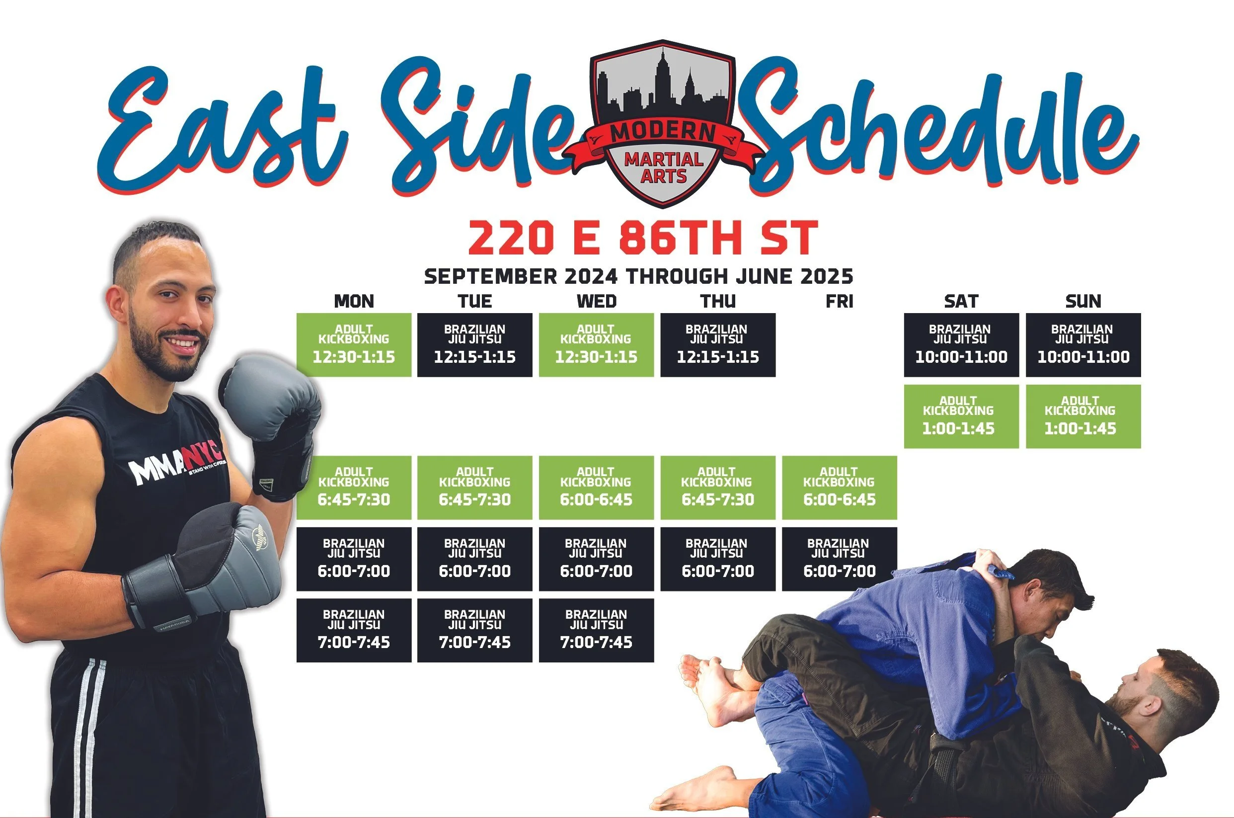 MMA Upper East Side Class Schedule — Modern Martial Arts NYC
