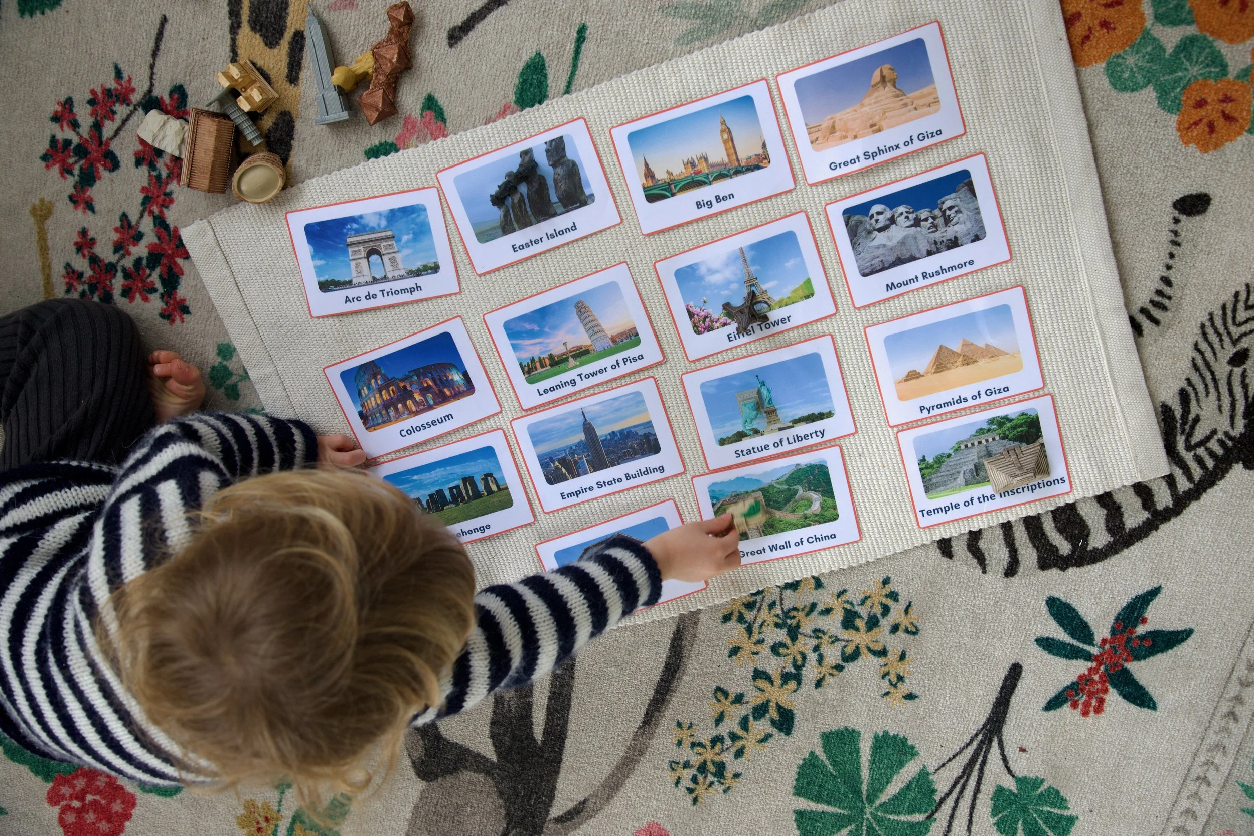 World Landmark Matching Cards [Montessori-Aligned] — Home and on the Way