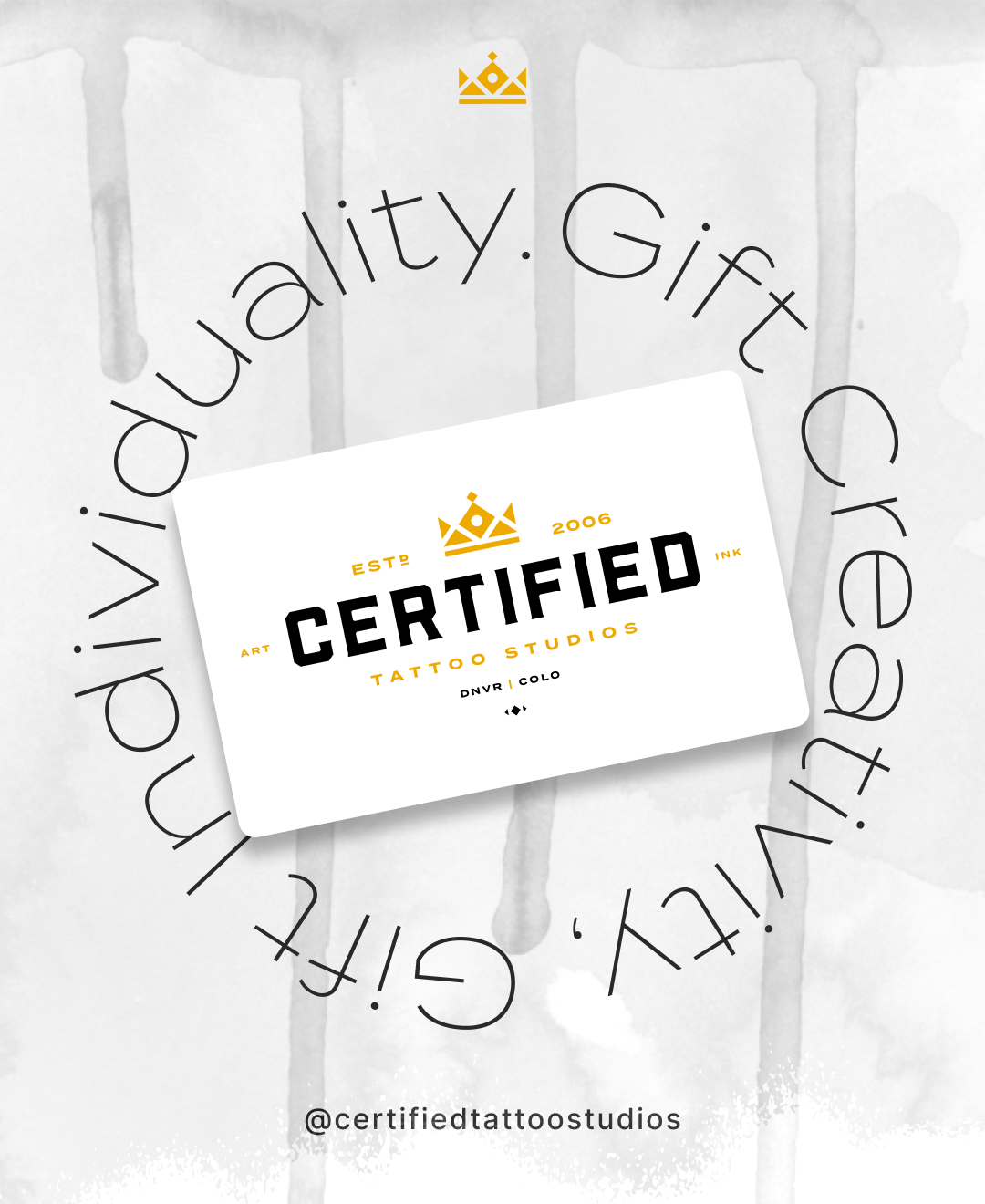 Gift Cards — Certified Tattoo Studios