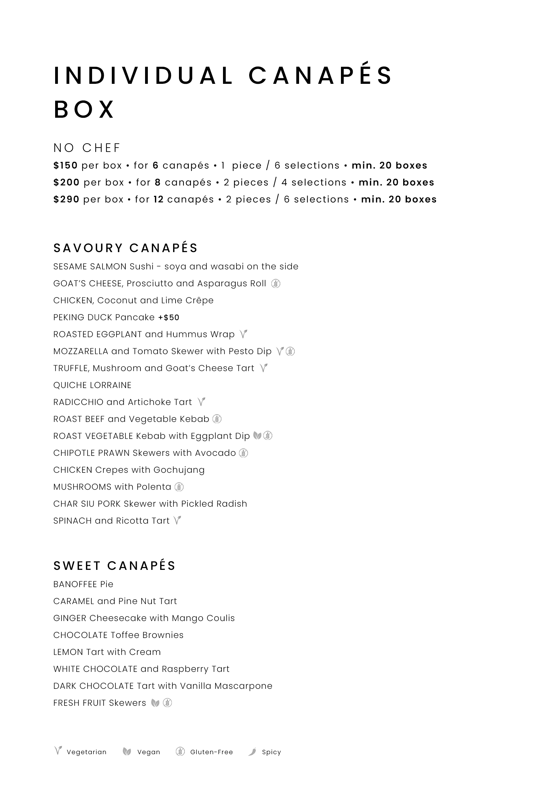 Individual Canapés Box - Catering (Drop Off) — Gingers