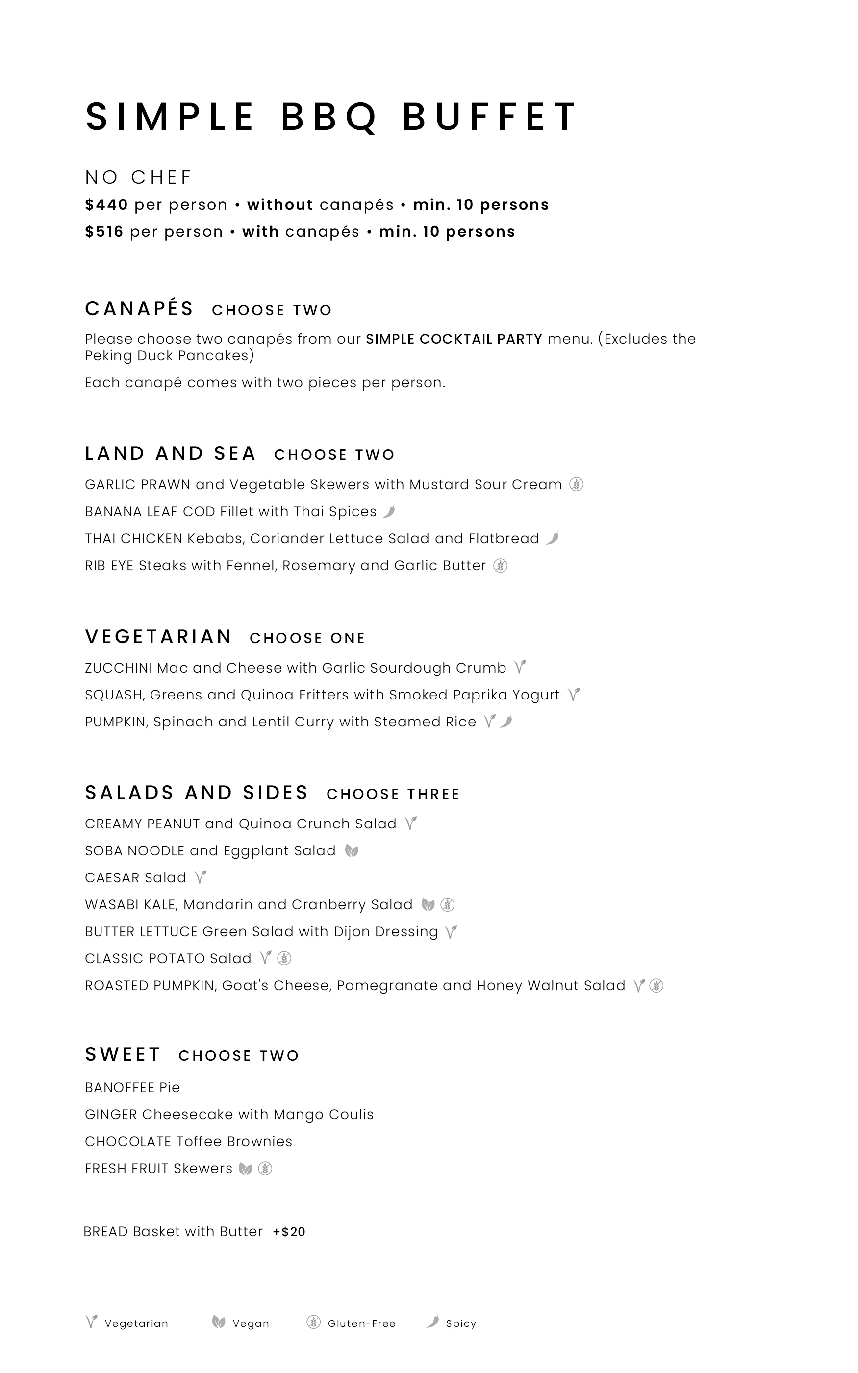 Simple BBQ Buffet - Catering (Drop Off) — Gingers