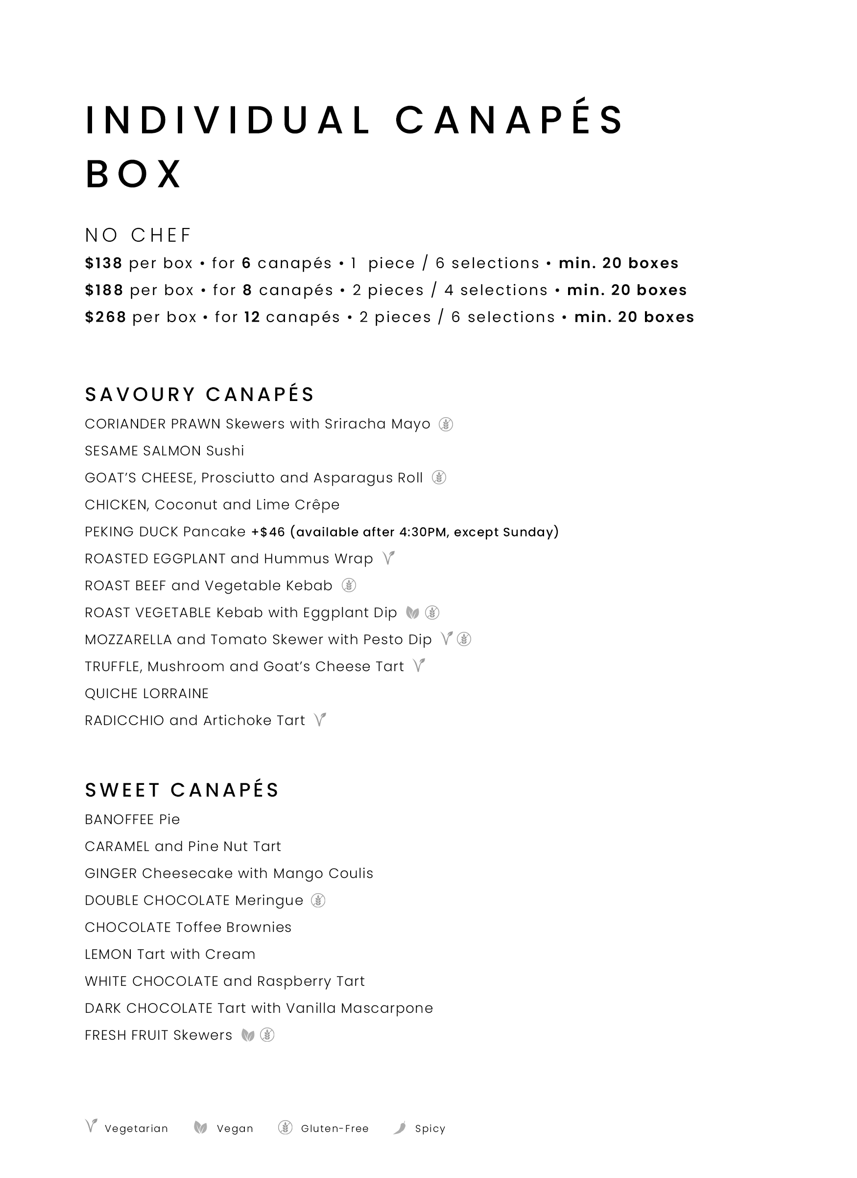 Individual Canapés Box - Catering (Drop Off) — Gingers