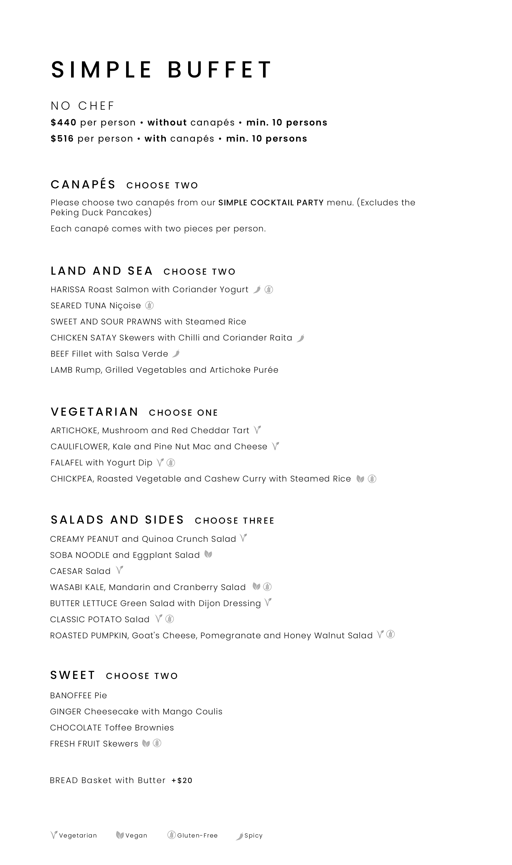 Simple Buffet - Catering (Drop Off) — Gingers