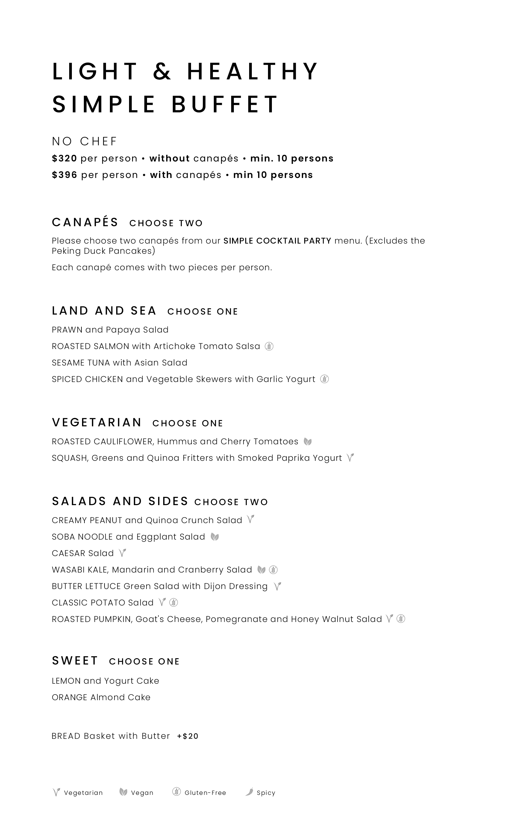 Light & Healthy Simple Buffet - Catering (Drop Off) — Gingers