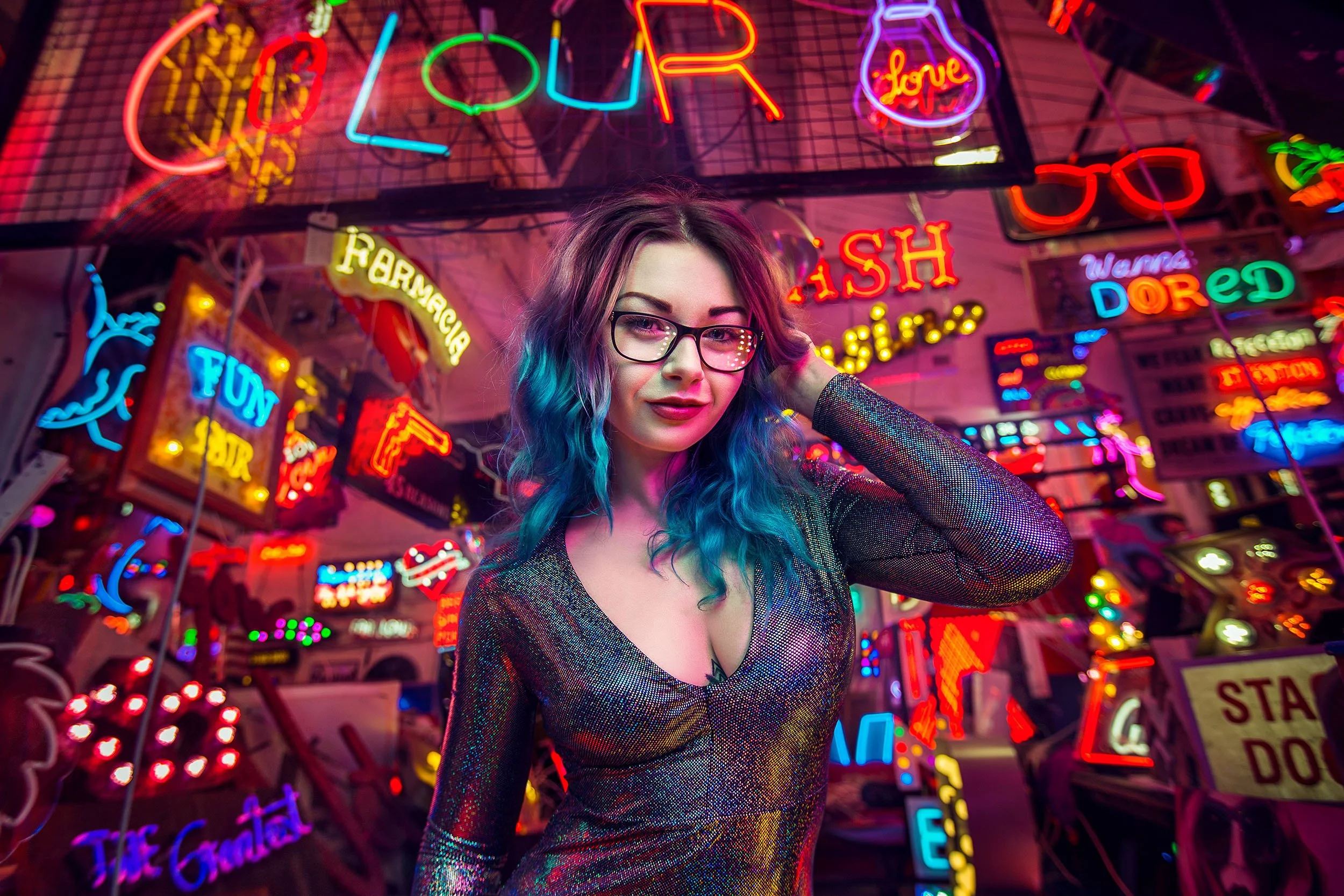 Galixeon’s Neon Photo Shoot at God’s Own Junkyard — RICHARD WAKEFIELD