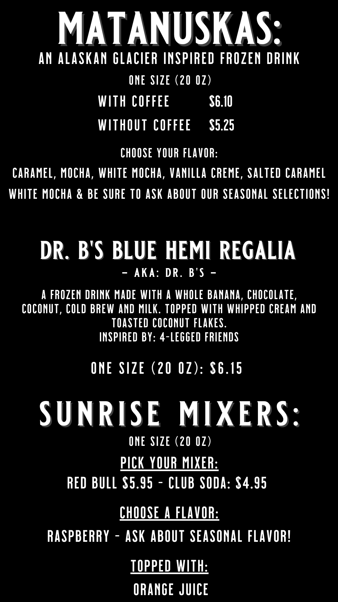 Menu — The Mix House