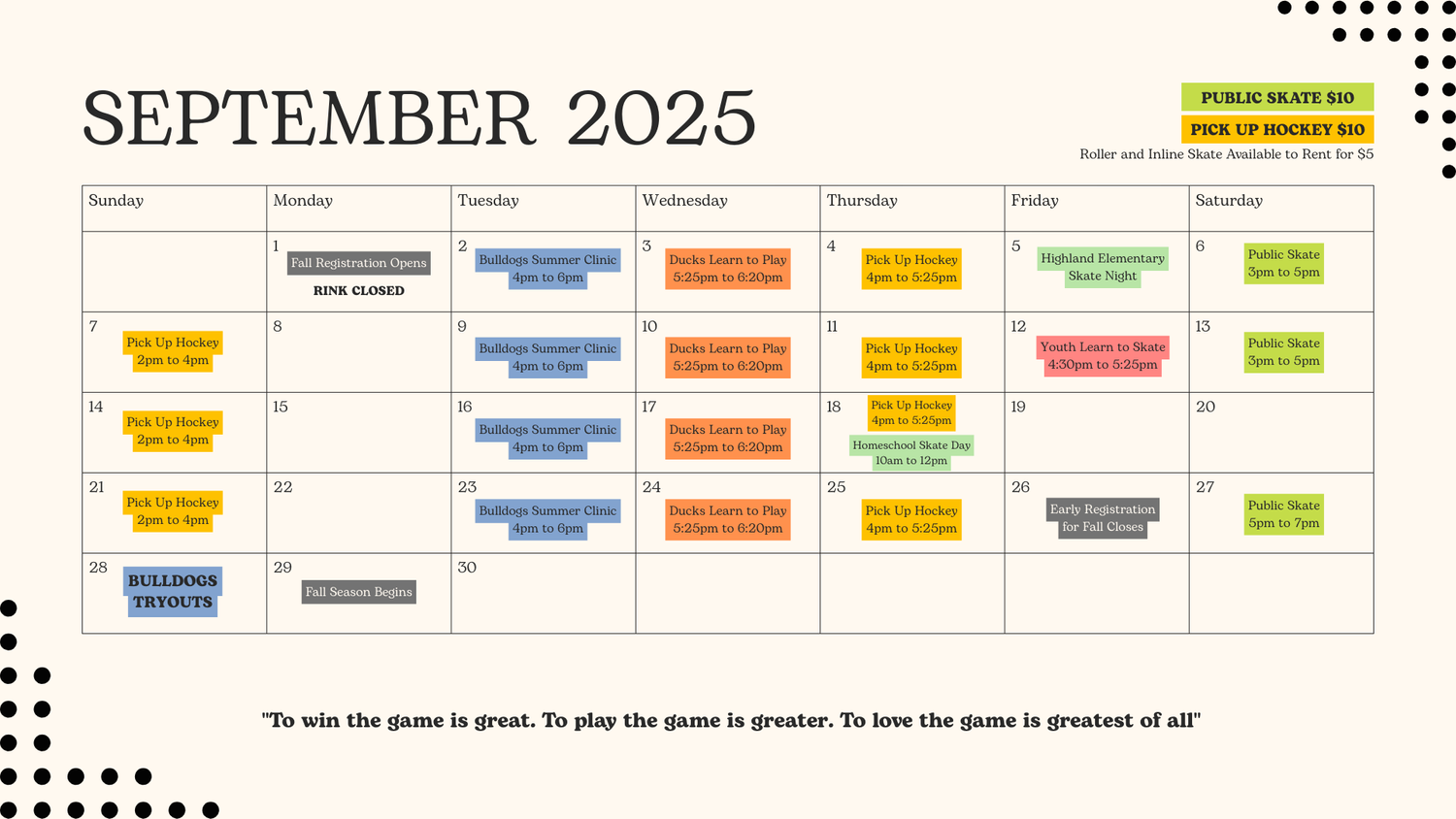Public Skating & Pick-up Hockey — Corona Inline