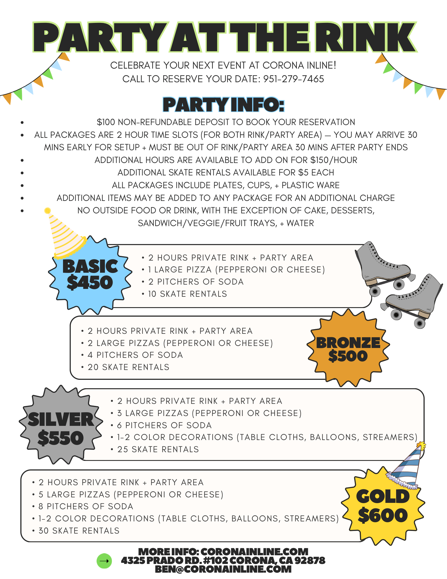 Birthday Parties — Corona Inline