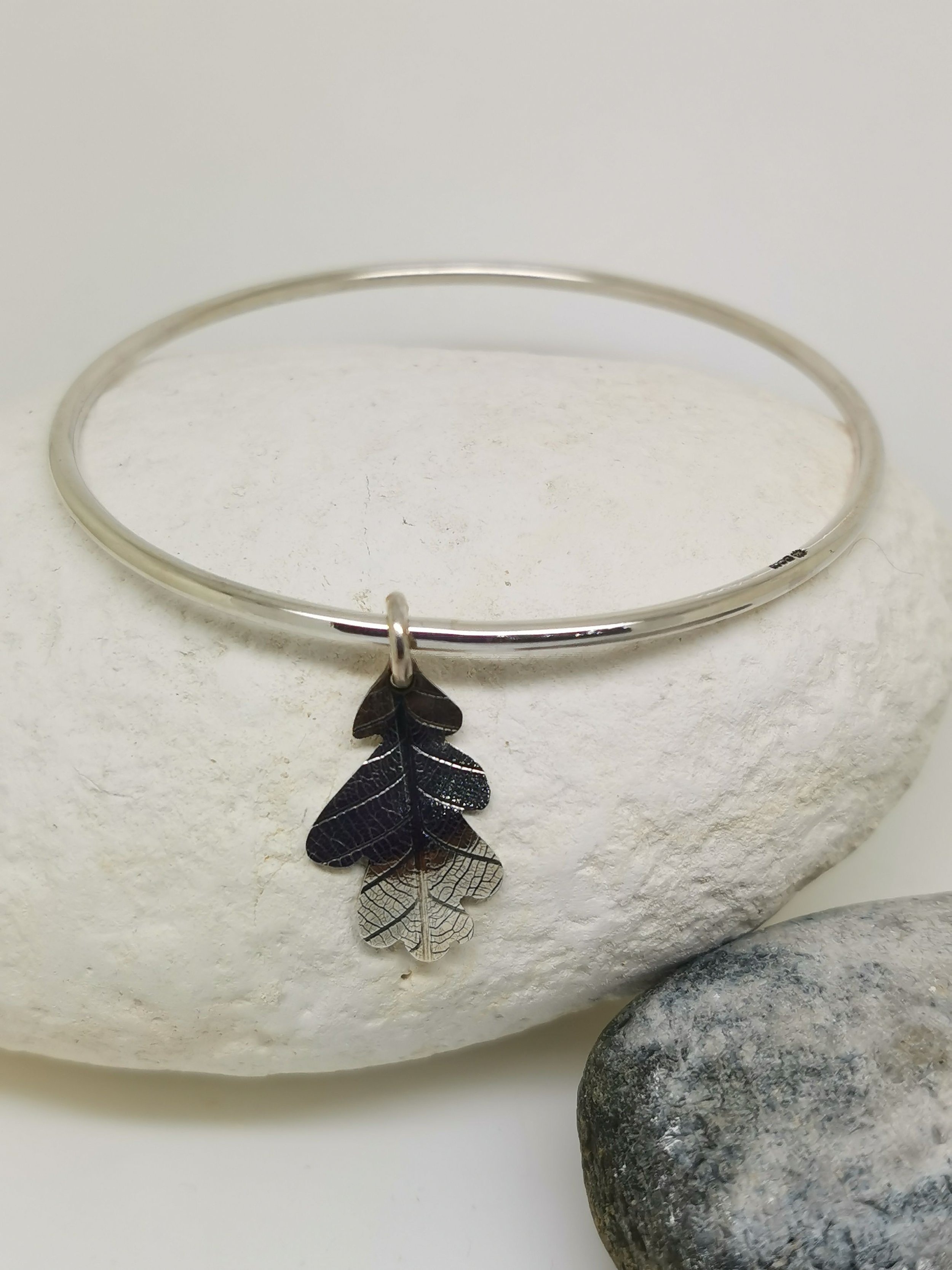 Plain round wire hammered bangle — Katherine Lawrie Jewellery