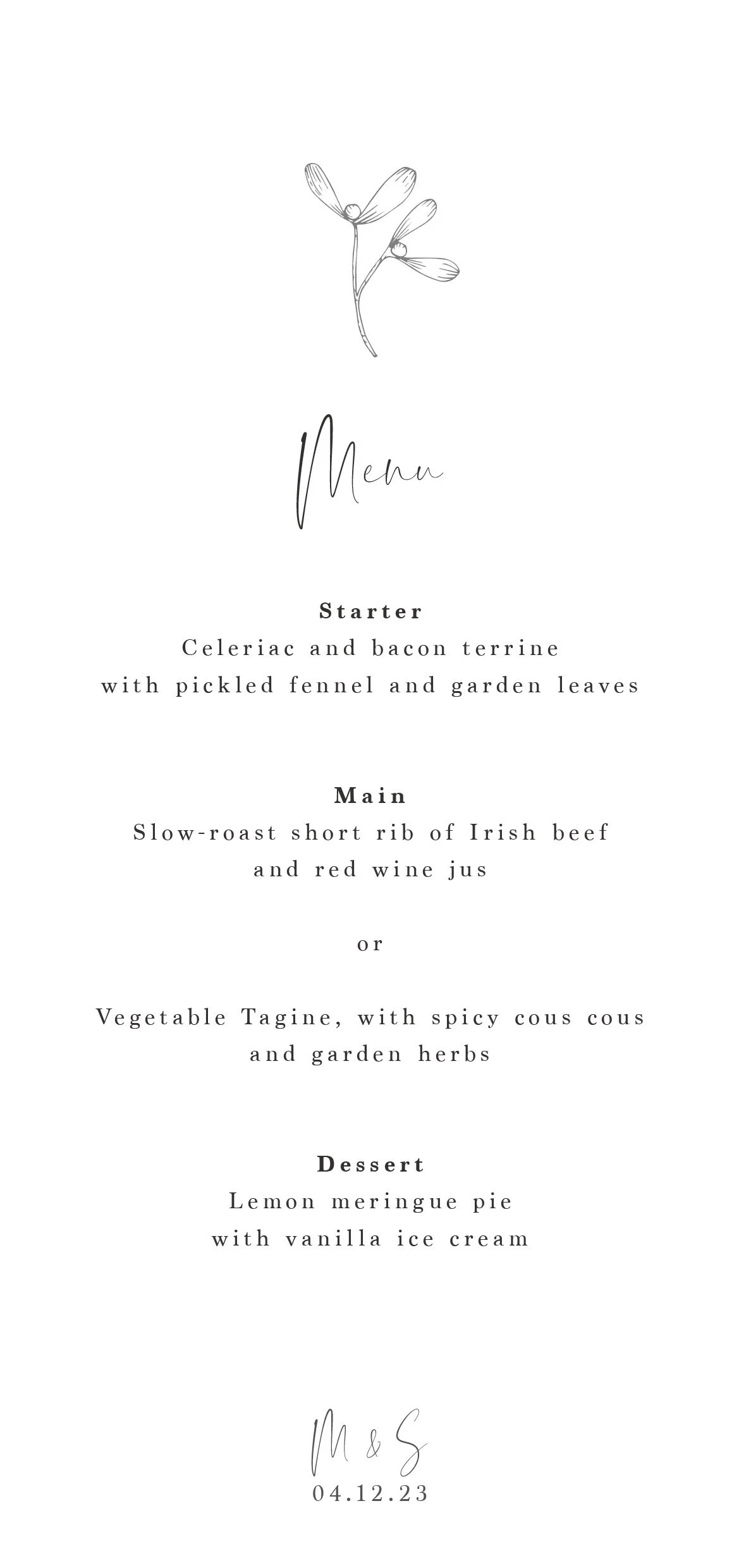 Wedding Menus — Little Ivory Wedding Stationery Ireland