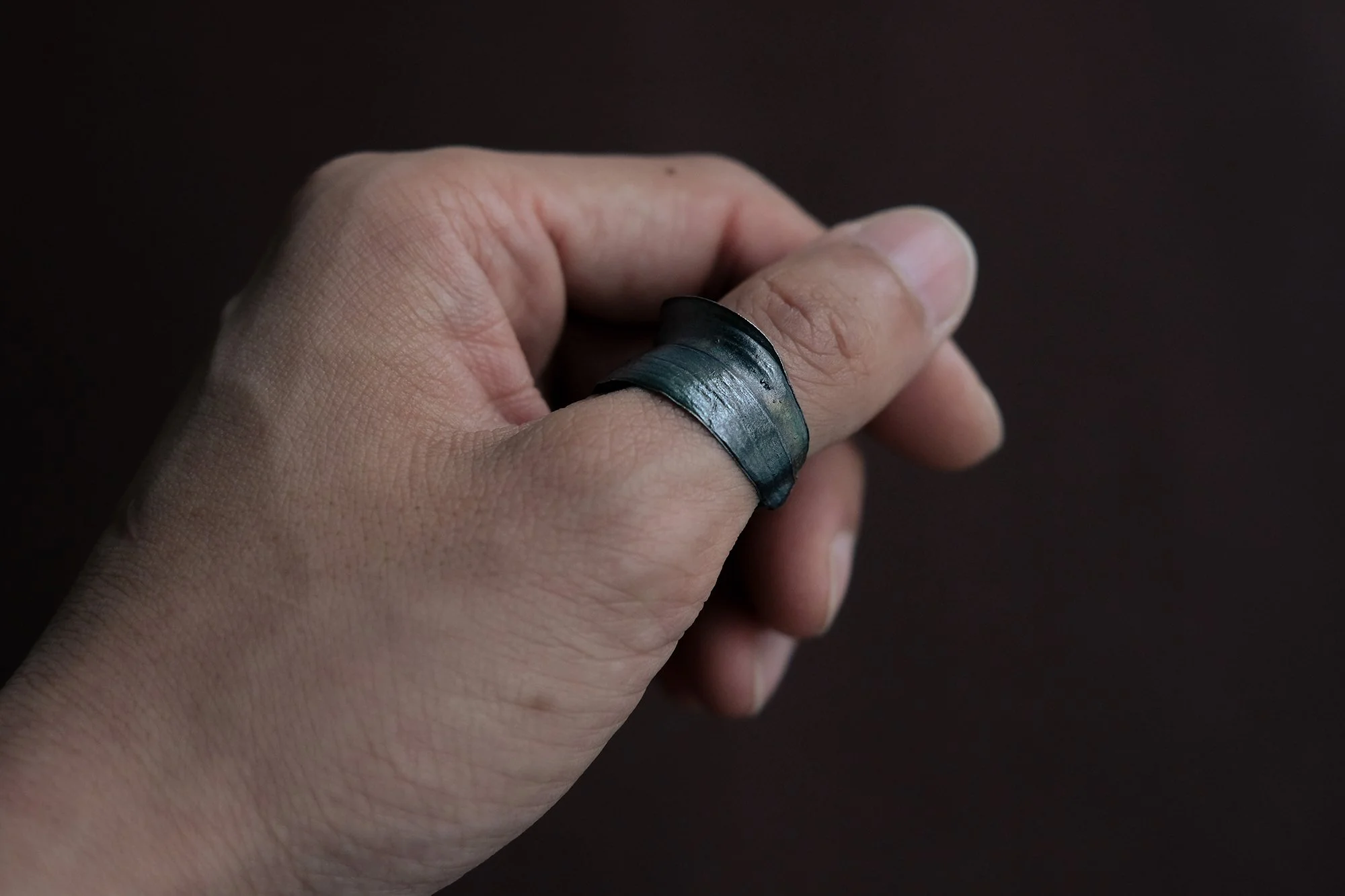 Raw Sapphire Twin Signet Ring by Belinda Chang — OBELLERY