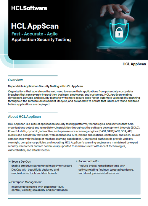 HCL AppScan — HCLSoftware for U.S Federal