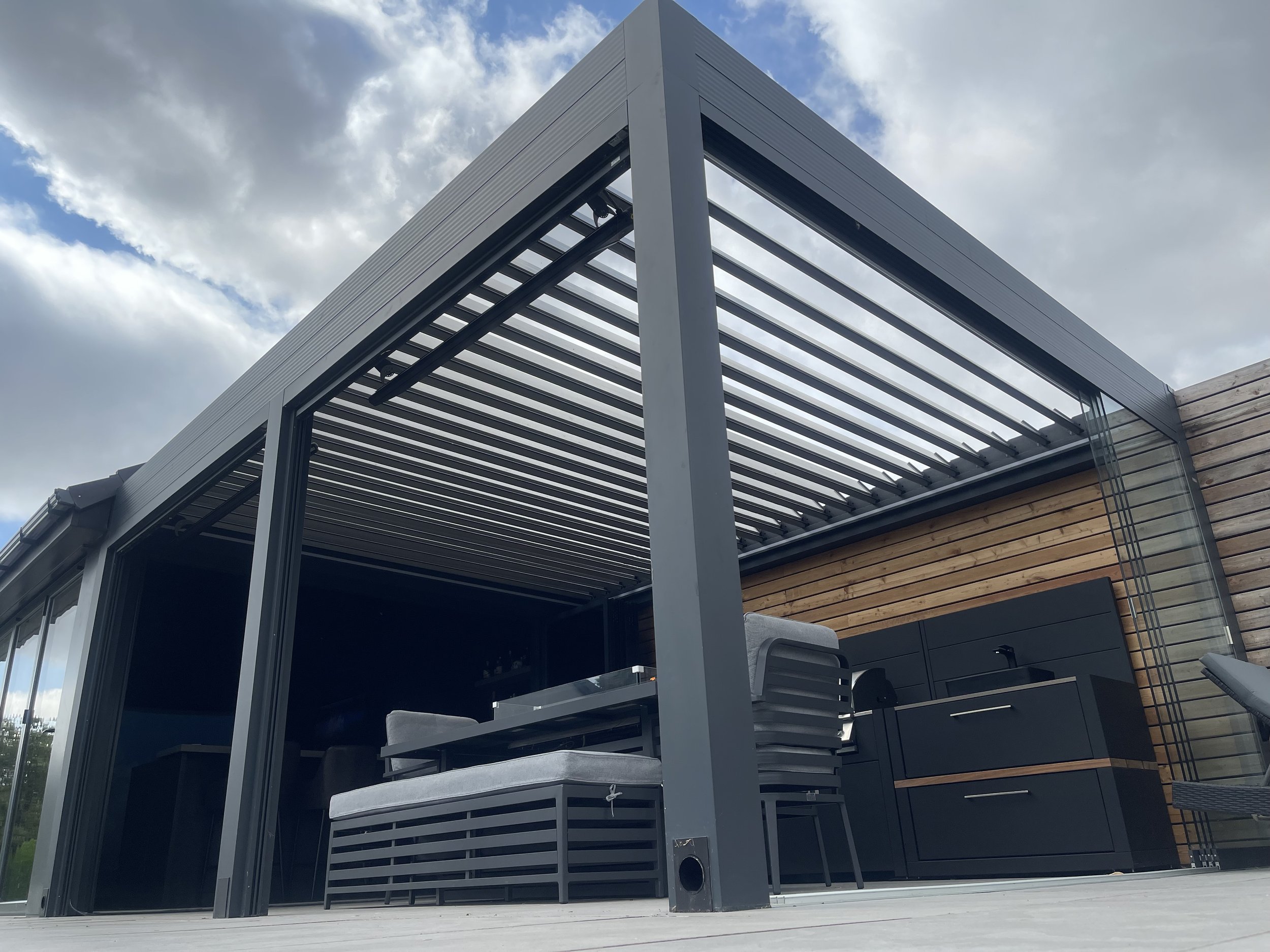 Louvered Canopies in the North of England - Awnings | Retractable ...