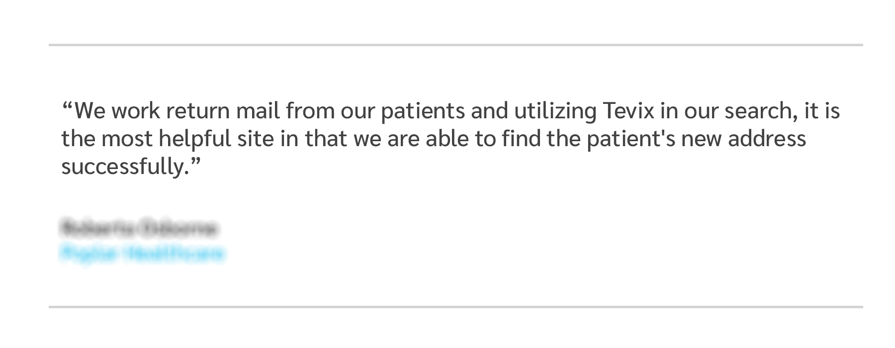 tevixMD- Patient Demographic Verification