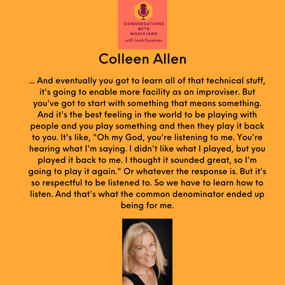 Colleen Allen — leahroseman.com Conversations with Musicians with Leah ...