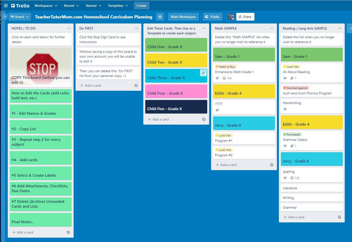 FREE Trello Homeschool Curriculum Planning Board — Teacher Tutor Mom
