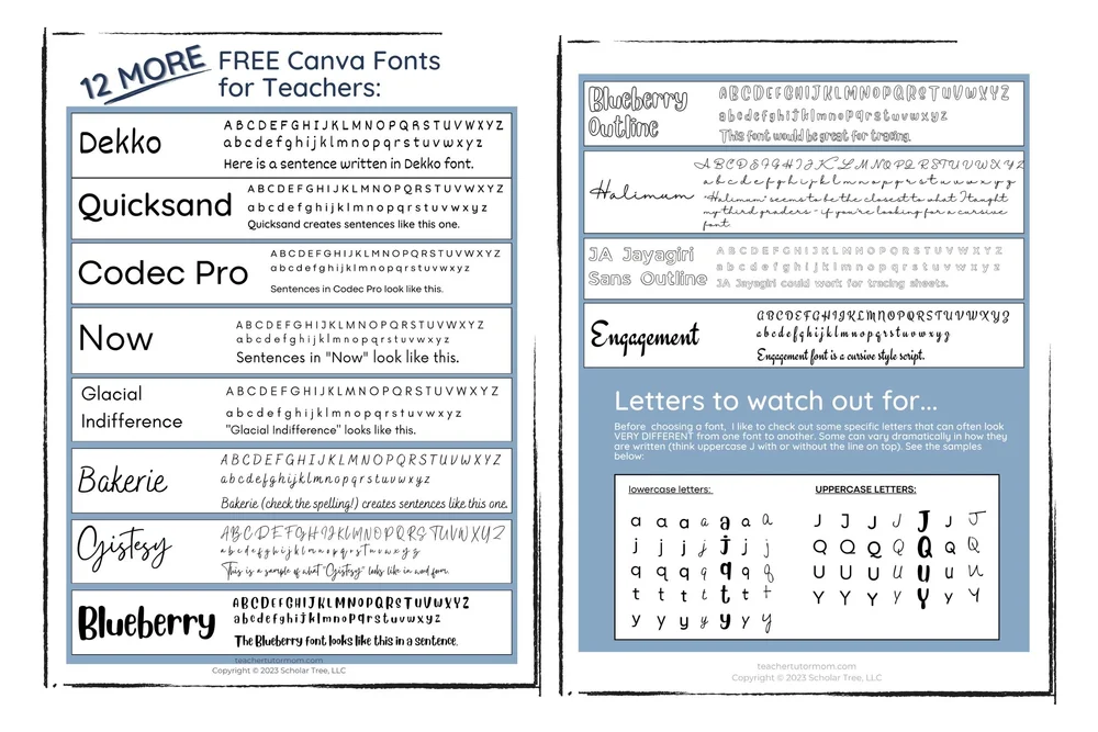 12 MORE Free Canva Fonts for Teachers and Tutors — Teacher Tutor Mom