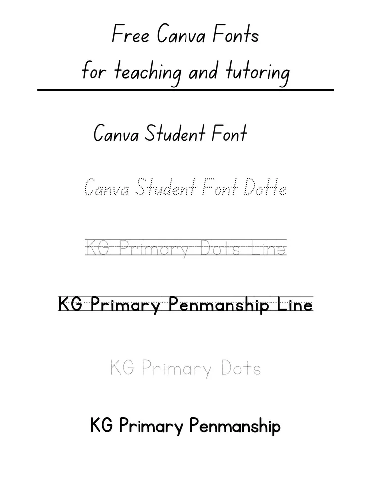 10 Free Fonts on Canva Perfect for Young Learners: Enhance Worksheets ...