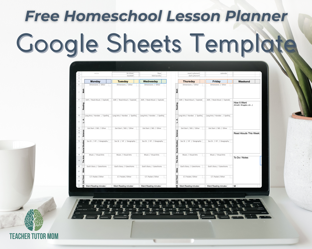Free Homeschool Lesson Plan Template in Google Sheets. Printable Lesson ...