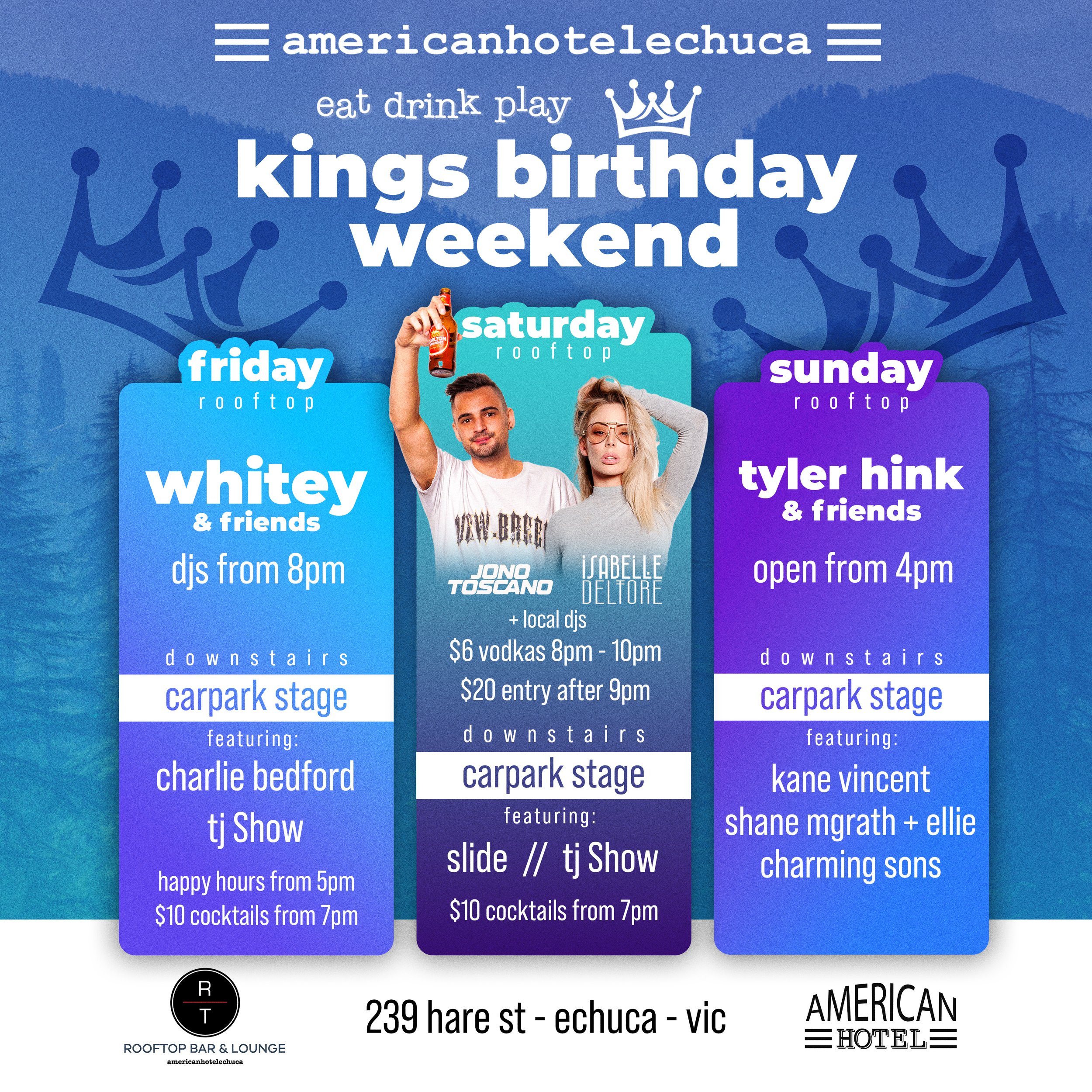 Whats on Calendar View — American Hotel Echuca