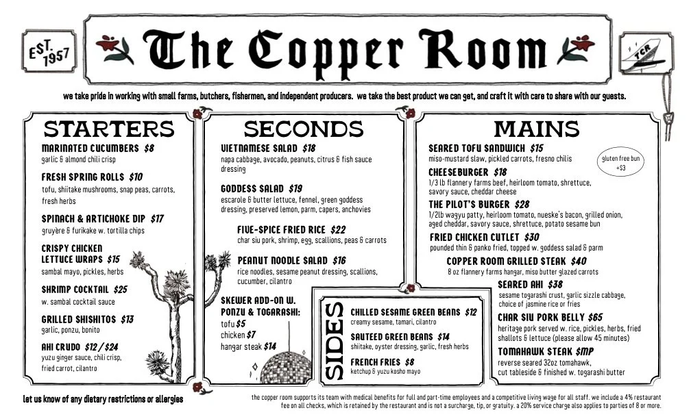 Menu — The Copper Room