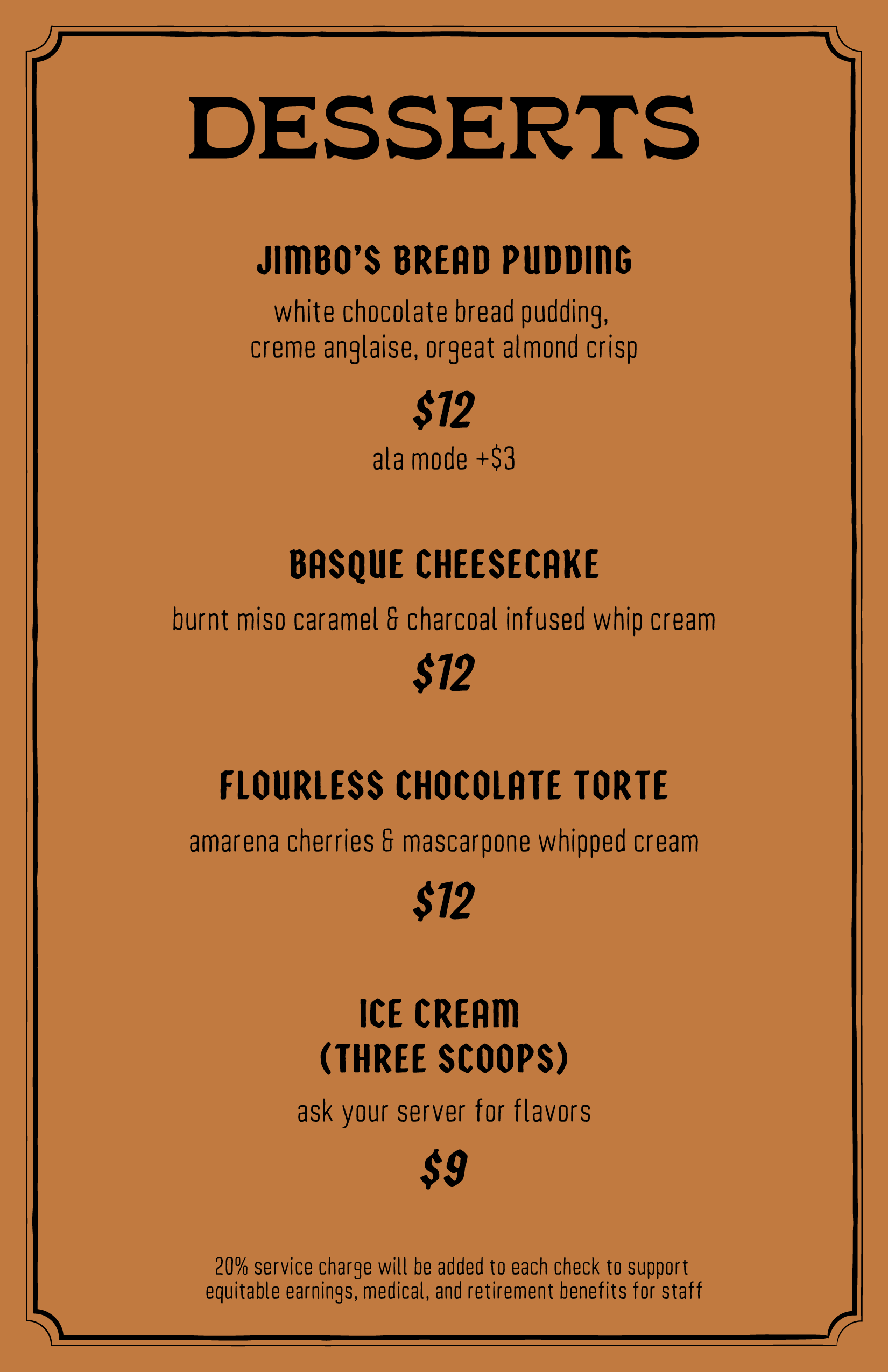 Menu — The Copper Room