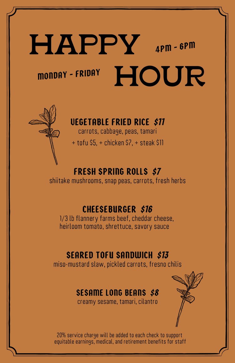 Menu — The Copper Room
