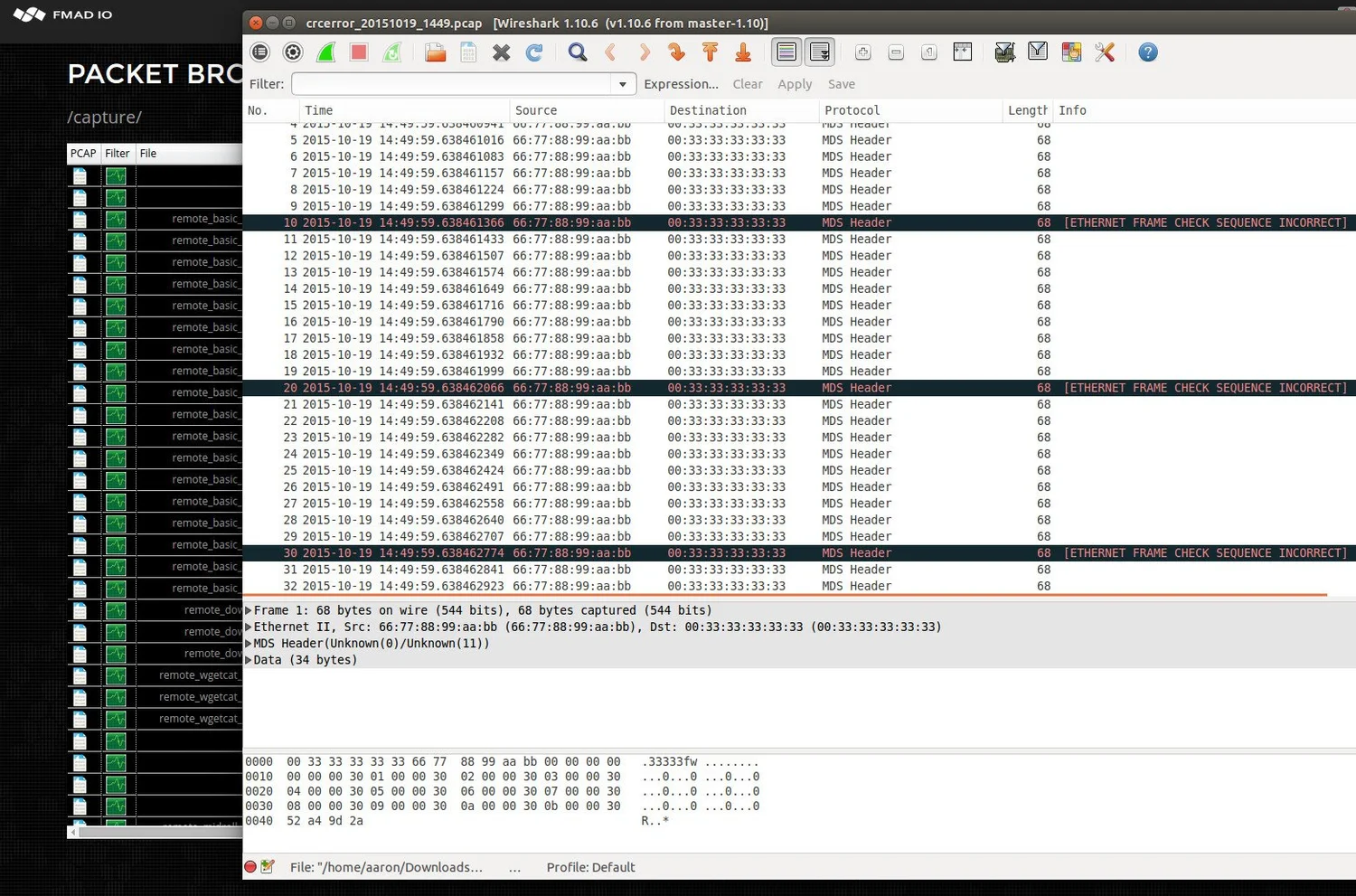 DEBUGING ETHERNET CRC FCS ERRORS — FMADIO