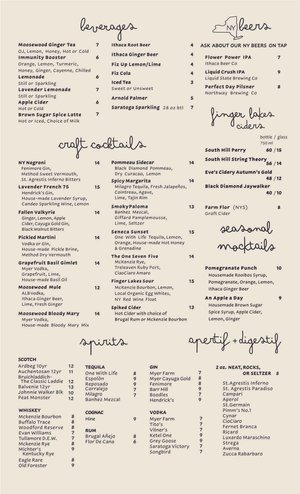 Menu — Moosewood Restaurant