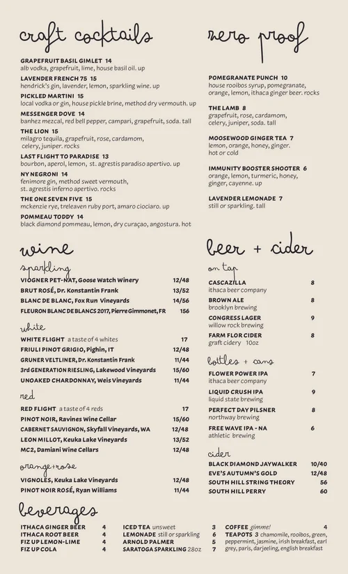 Menu — Moosewood Restaurant