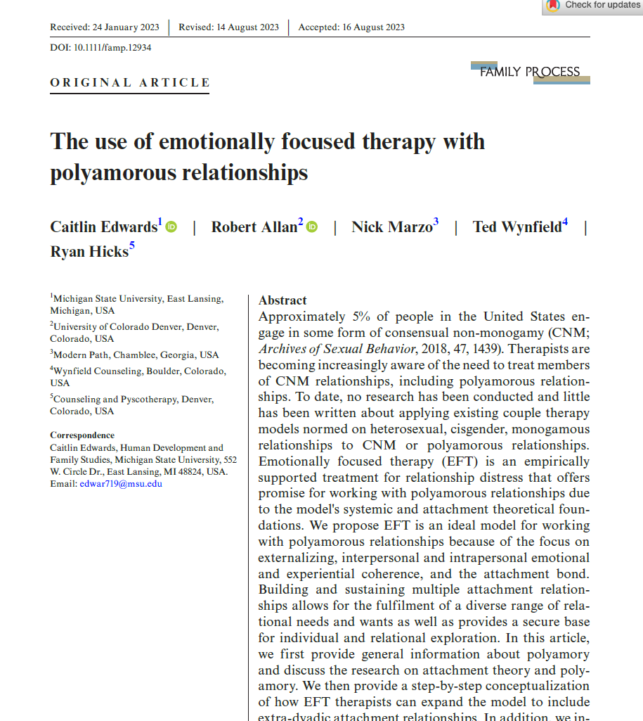 The use of emotionally focused therapy with polyamorous relationships ...
