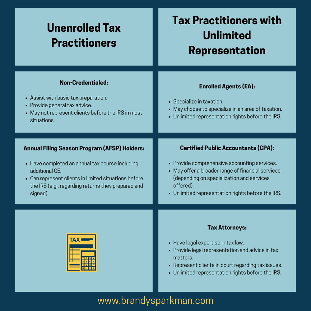 Choosing the Right Tax Professional: CPA, EA, or Attorney? — Brandy ...