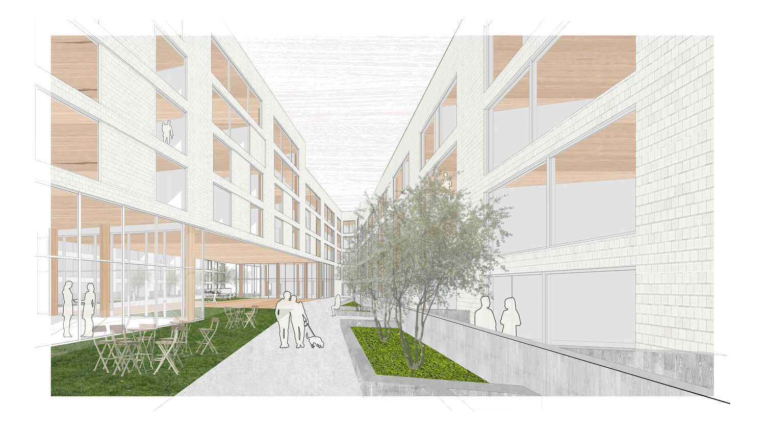 Tall mass timber mixed use housing in a 15 minute neighborhood ...