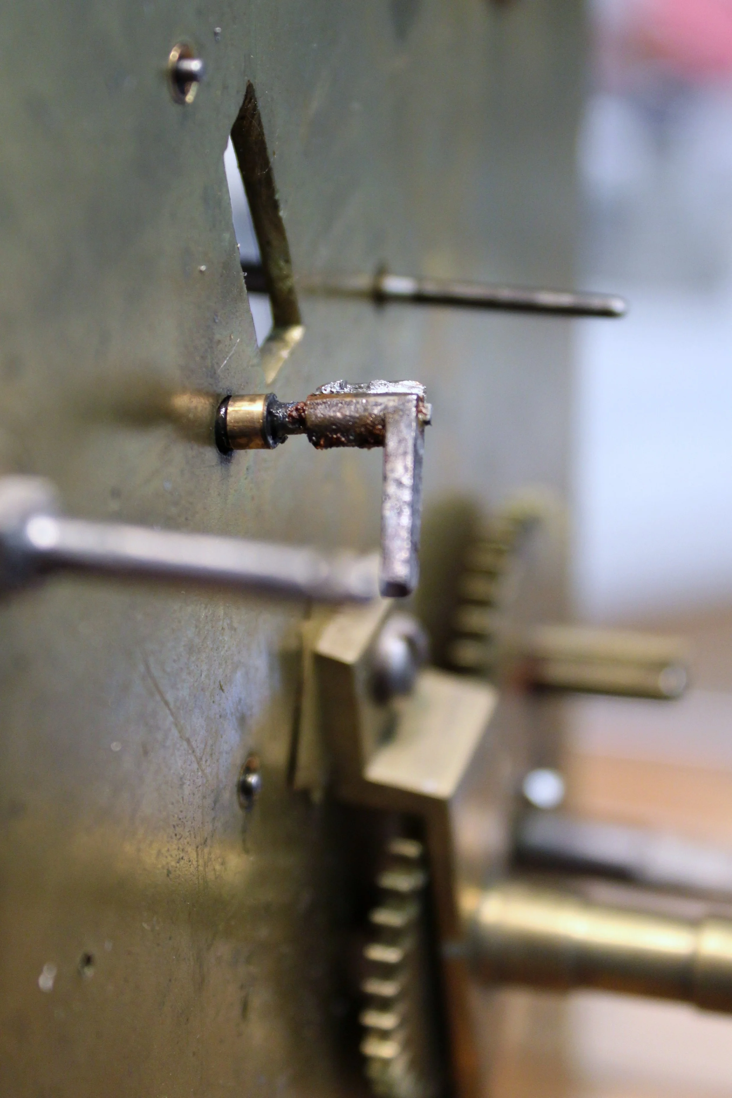 Poorly Repaired Antique Tall Case Clock Movement — Master Clock Repair