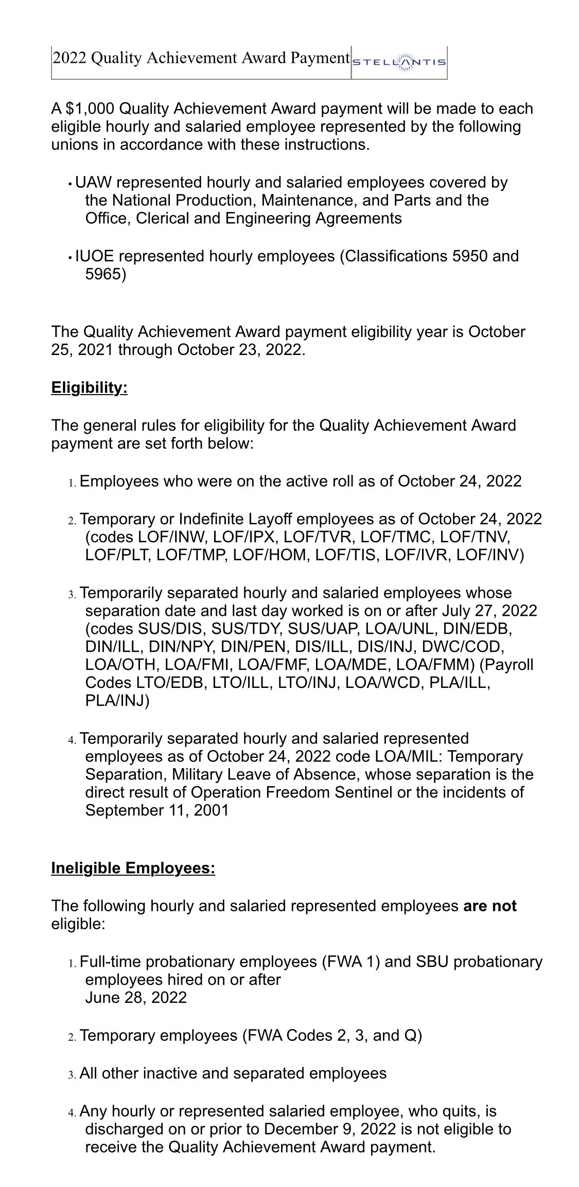 QUALITY ACHIEVMENT AWARD — TACUAW.org