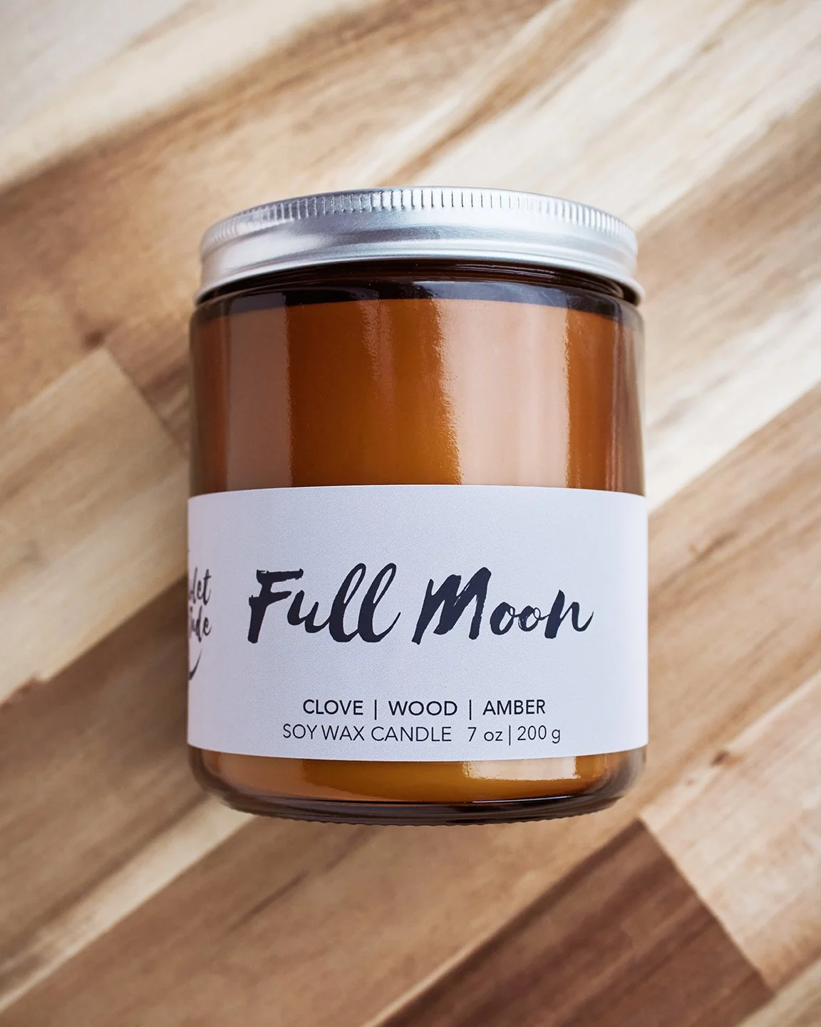 Full Moon Candle Handmade- Clove Amber Sandalwood Scent — Violet & Jade ...