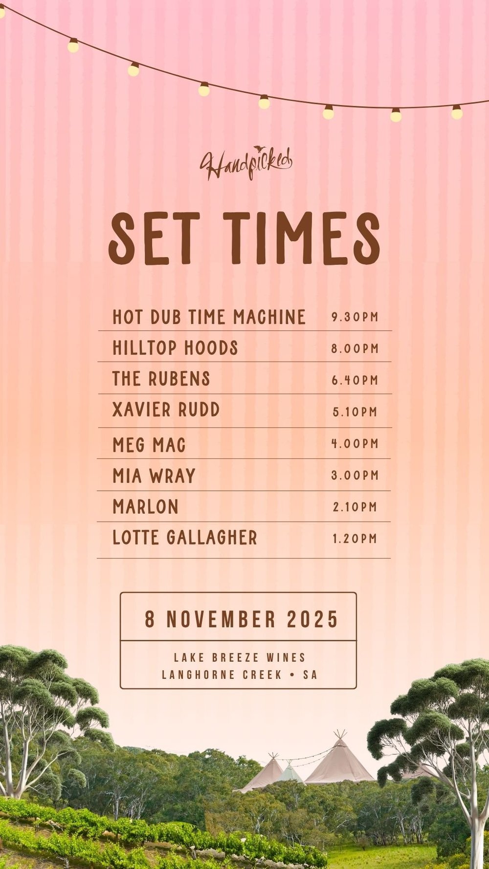 Set Times — Handpicked Festival