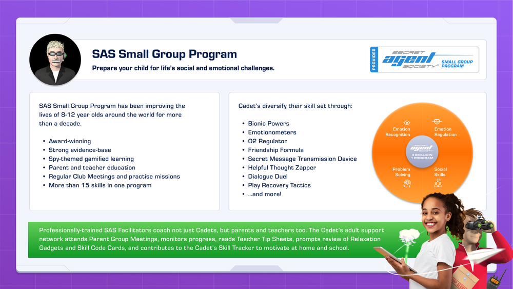 Secret Agent Society (SAS) small group program. — The Social Space