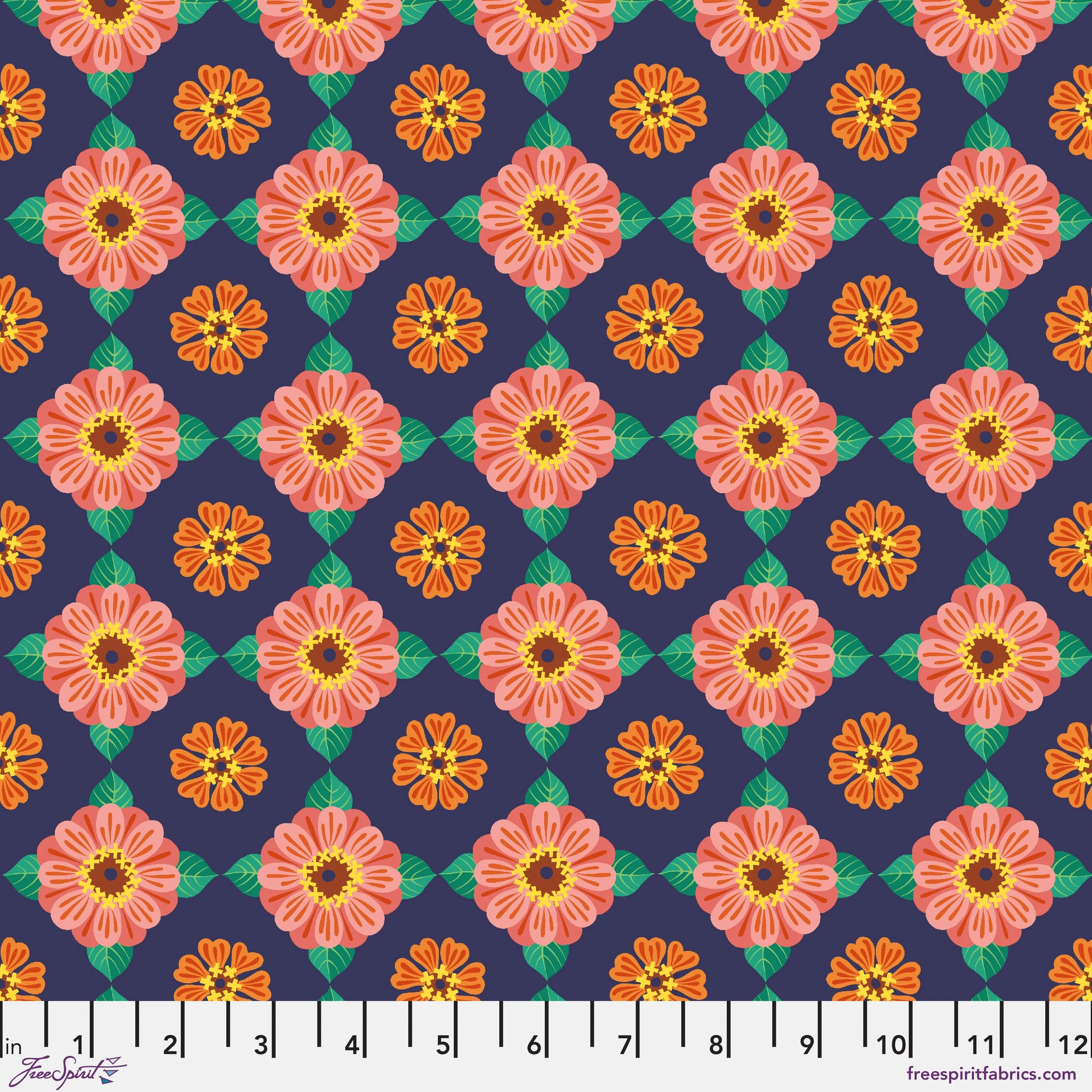 Zinnia - Multi - Jane Sassaman I Fenwick Fabrics