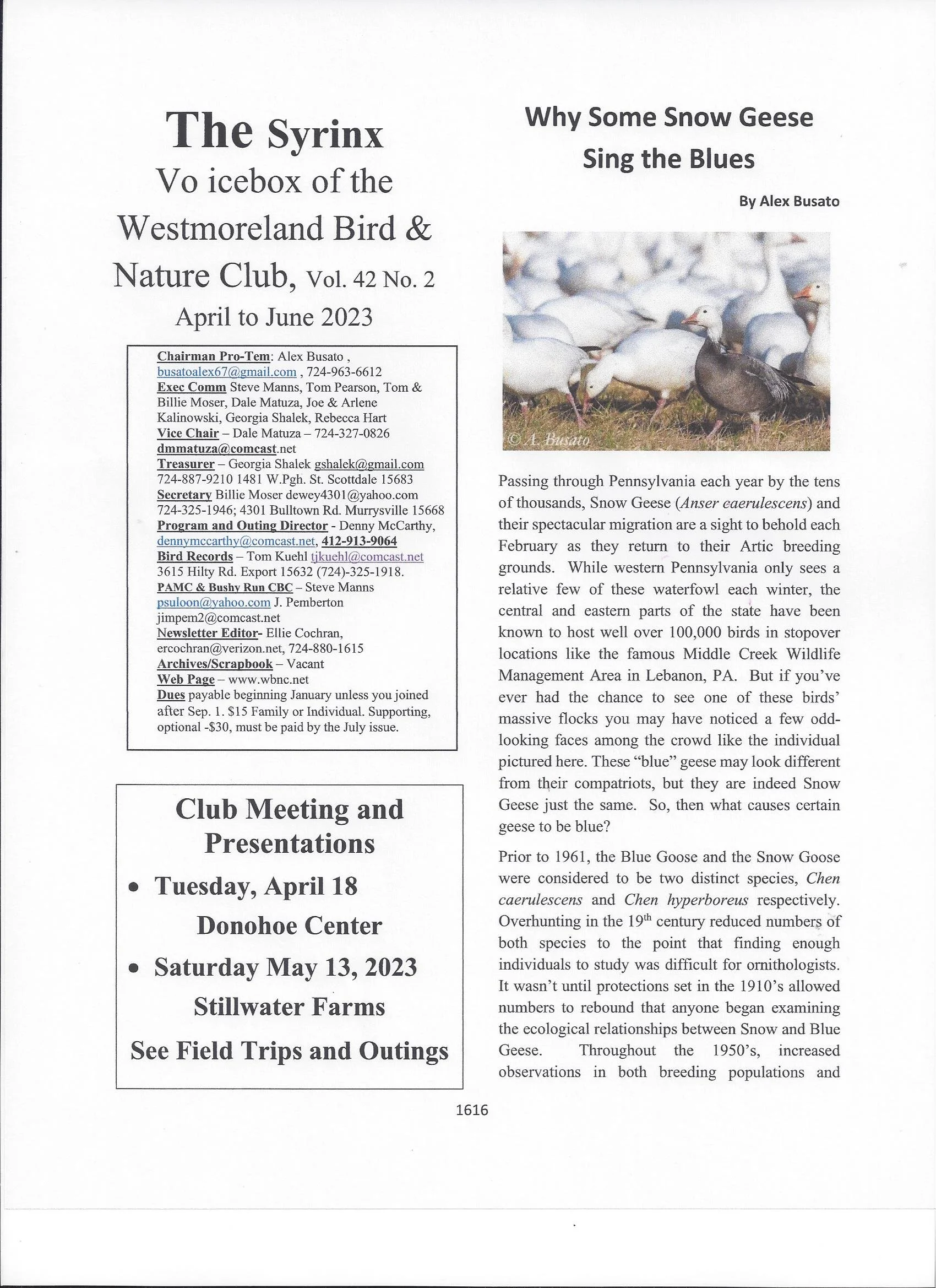 General 2 — Westmoreland Bird & Nature Club