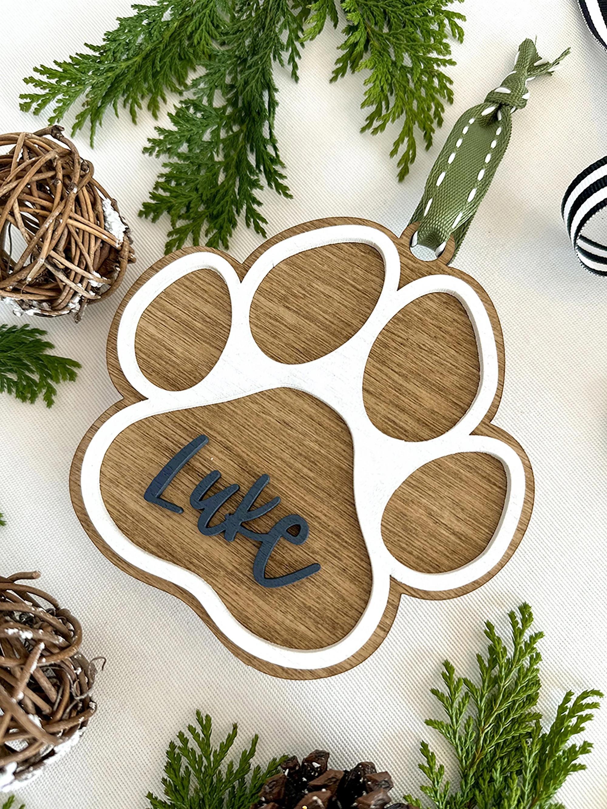 Personalized Dog Paw Ornament | Crafty Paper Co