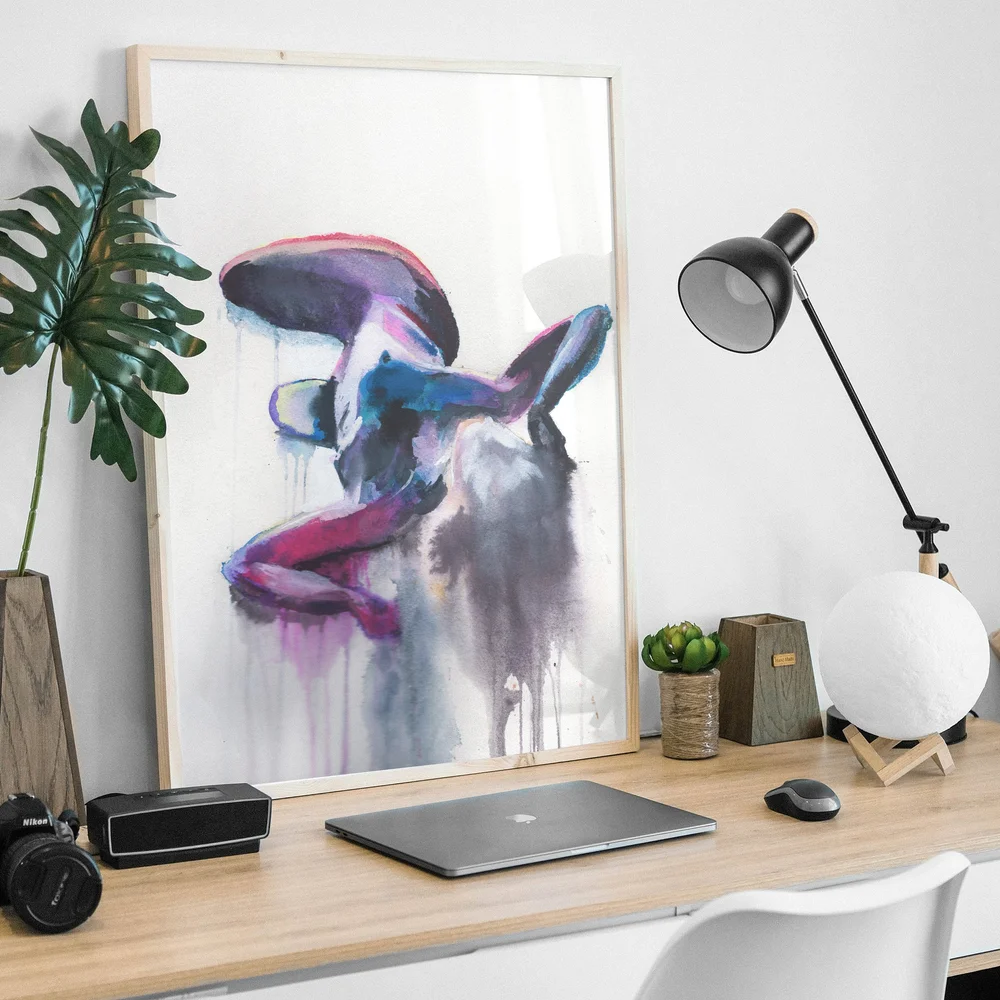 Serenite - Elegant Expressionistic Modern Watercolor Fine Art Print ...